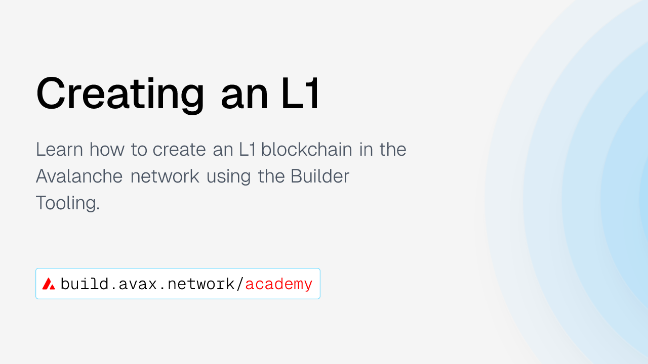 Creating an L1 | Avalanche Builder Hub